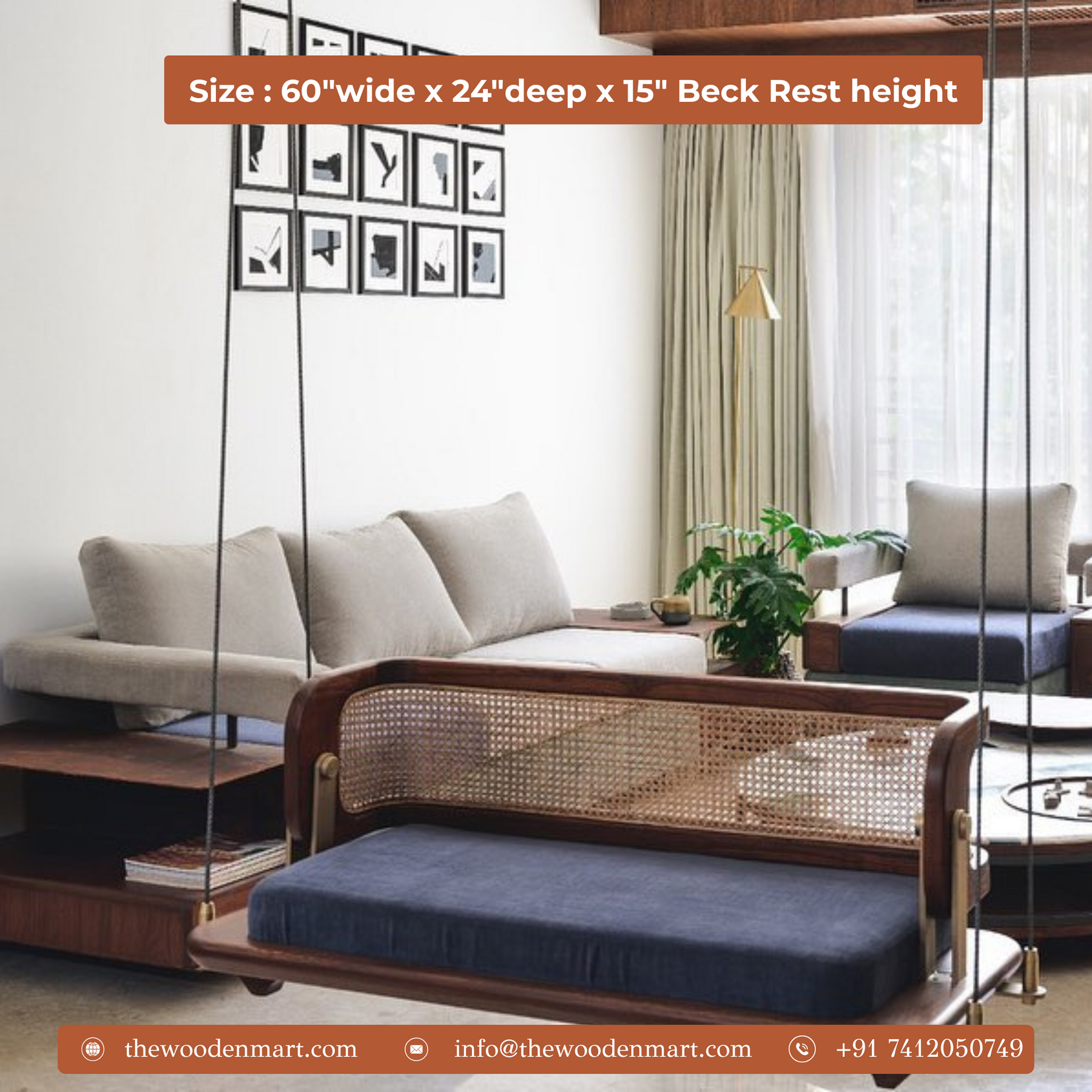 Modern Luxury Wooden Reversible Swing- A Fusion of Comfort and Eleganc ...