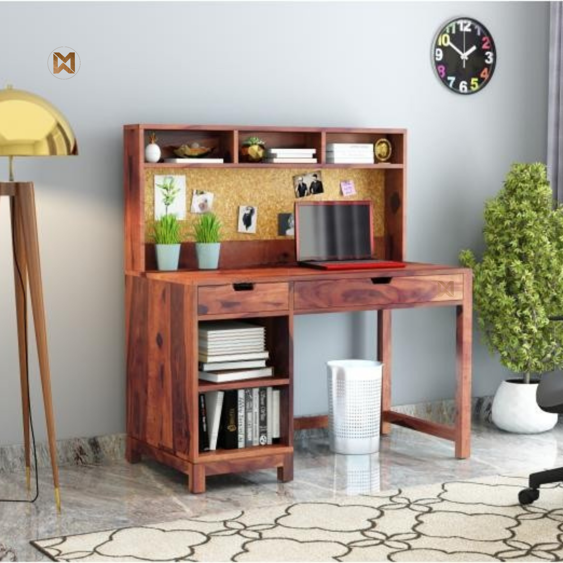 Study Table in Sheesham Wood with Storage & Drawer | The Wooden Mart